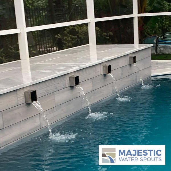 Hugo 4" Box Square Scupper for Pool/Fountain - Stainless Steel