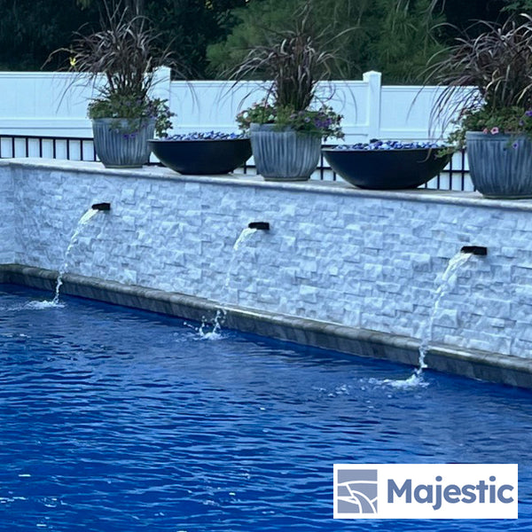 Mosegi 6" Rectangular Water Fountain & Pool Spout - Satin Black