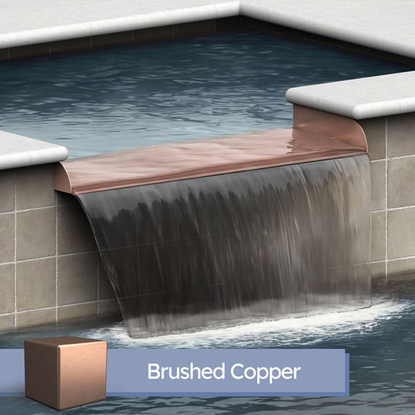 Lombardi 36" Spa-To-Pool/Fountain Spillway Tray - Copper