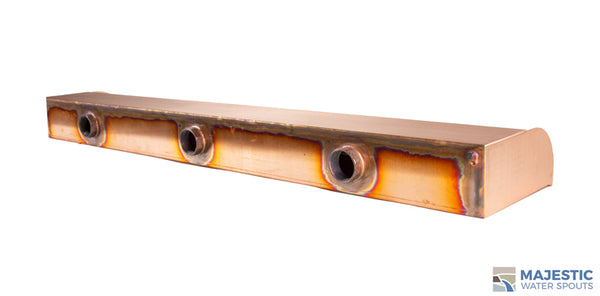 Copper Picard 48" Cascading Waterfall Scupper for Pools & Fountains