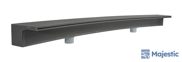 48" Curved Concave Sheer Descent Waterfall For Pools & Fountains - Gray
