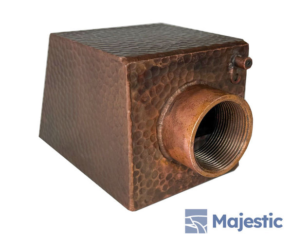 Cecetto 4" Square Fountain & Pool Spout Scupper - Hammered Copper