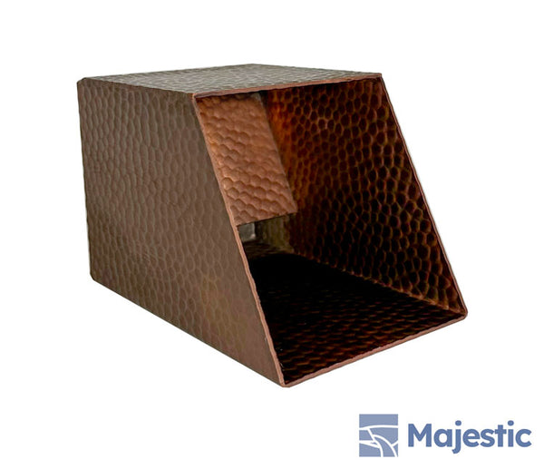 Cecetto 4" Square Fountain & Pool Spout Scupper - Hammered Copper