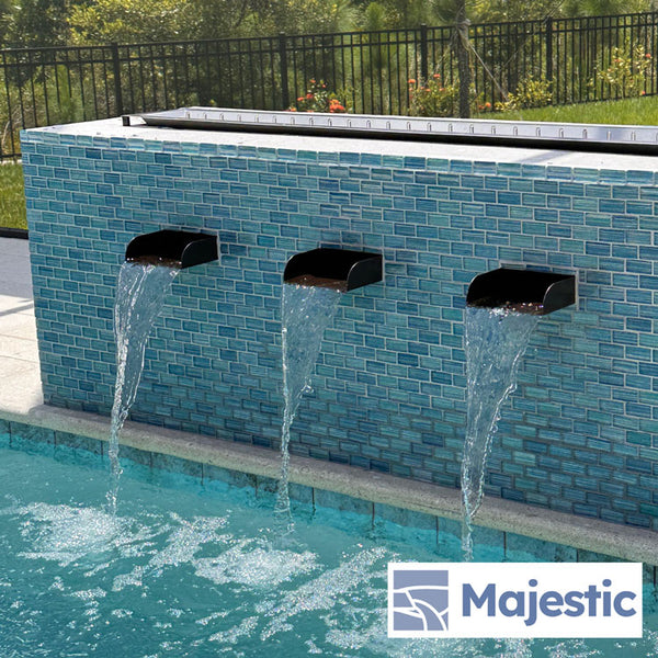 6” Rectangular Water Wall-Mount Fountain Pool Spout | Majestic Water Spouts
