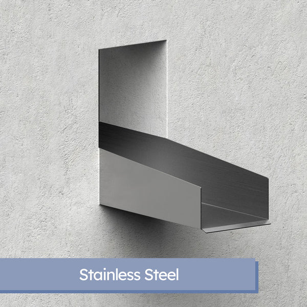 Rossi 6" Open Top Flat Roof Drainage Scupper - Stainless Steel