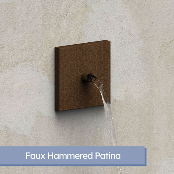 Clarke 6" Square Modern Fountain Emitter For Pools - Copper