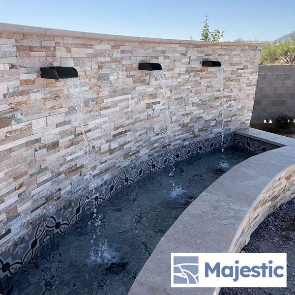 Mosegi 6" Rectangular Water Spout/Scupper for Pools & Fountains - Copper