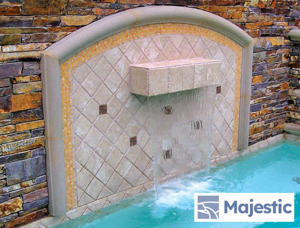 36" Tomaso Vertical Curtain Waterfall for Pools & Fountains - Gray ABS