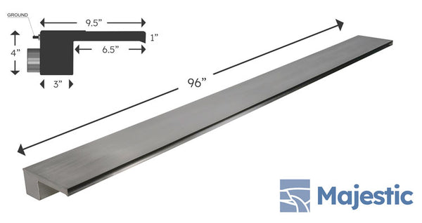 96in (8FT) Waterfall Spillway Scupper For Pools & Fountains - Stainless ...