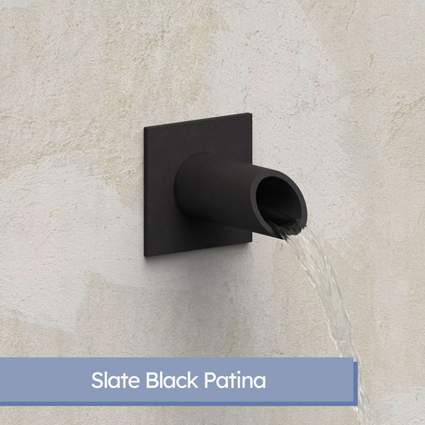 Bianca Copper Water Spout Scupper w/ Square BP - Majestic Water Spouts