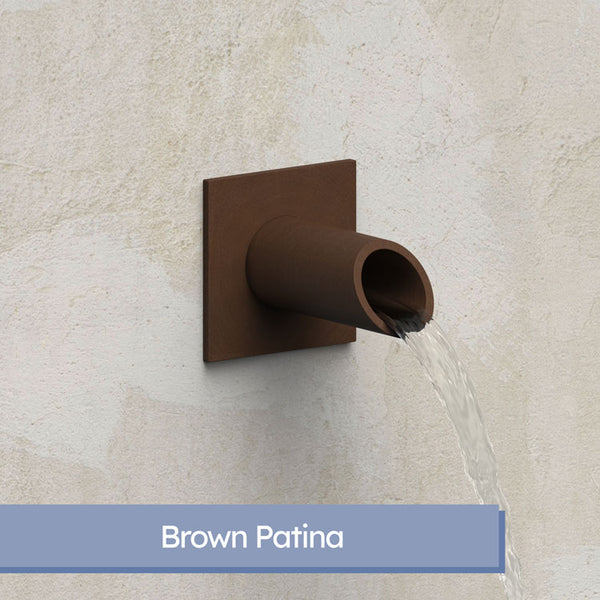 Bianca Copper Water Spout Scupper w/ Square BP - Majestic Water Spouts