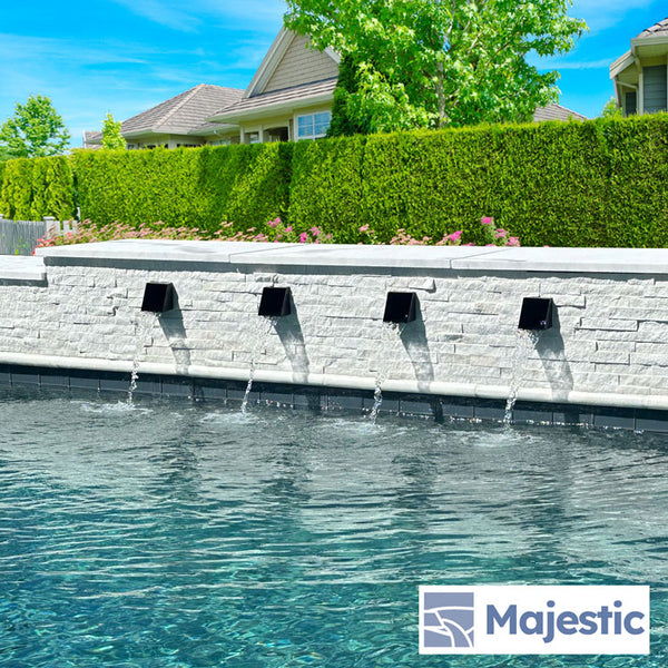 Cecetto 6" Box Water Scupper Spout for Pool/Fountain - Satin Black