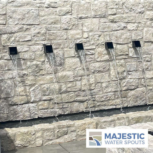 Cecetto 4" Square Boxed Water Spout - Satin Black