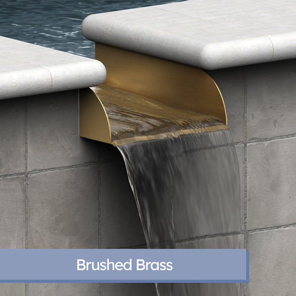 Lombardi 8" Spa-to-Pool/Fountain Spillway Tray Lip - Brass