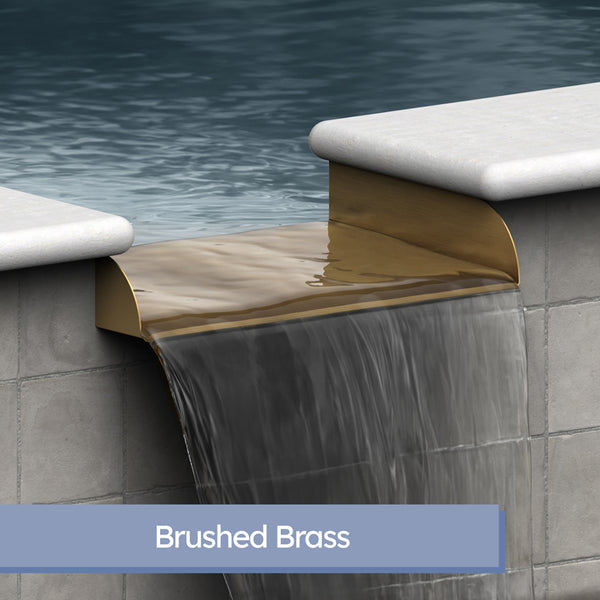 Lombardi 18" Spa-to-Pool/Fountain Spillway Tray - Brass