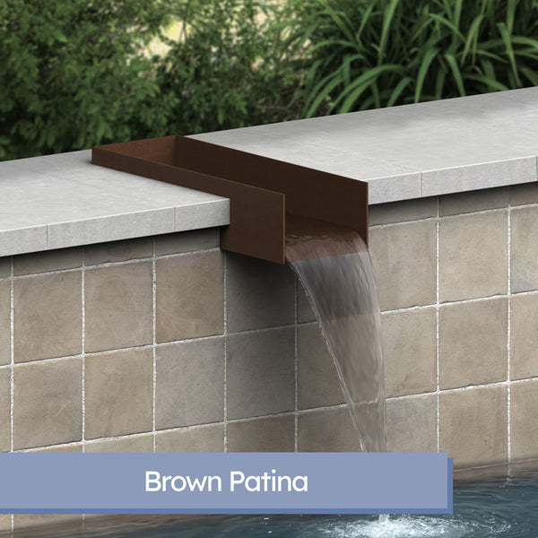 Block 6" Open Top Spillway for Fountains & Pools - Copper