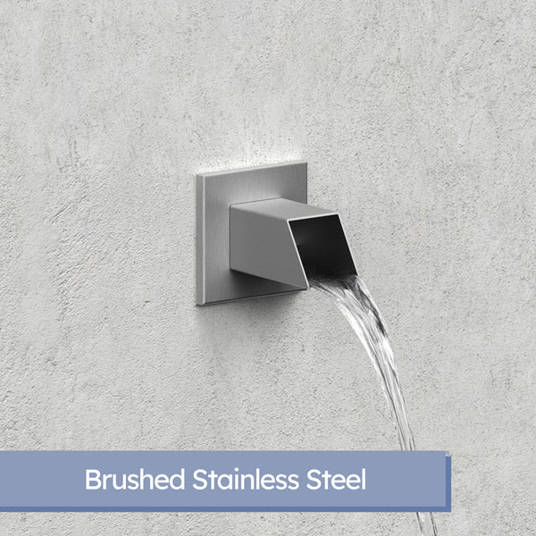 Gallant 2" Square Water Spout for Pools & Fountains - Stainless Steel