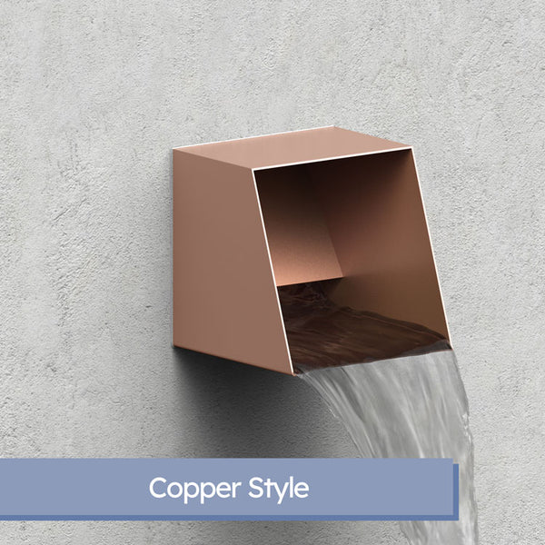 Cecetto 6" Box Water Scupper Spout for Pool/Fountain - Copper Style