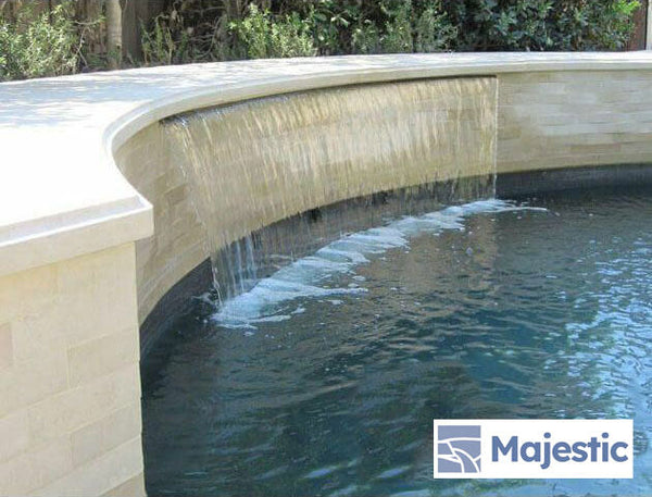 Tomaso 60" Curved Concave Sheer Descent Waterfall Spillway - Gray ABS