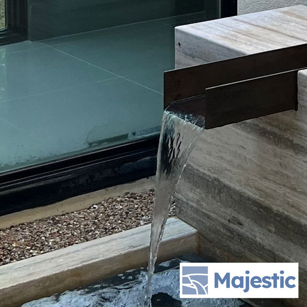 Block 6" Open Top Spillway for Fountains & Pools - Copper