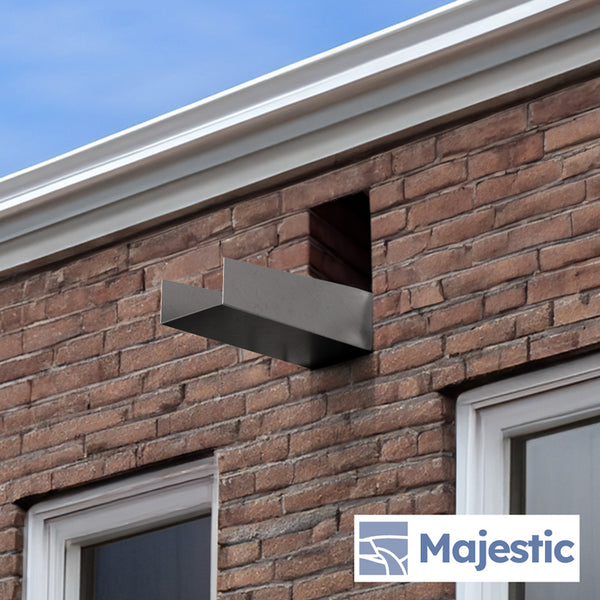 Rossi 6" Open Top Flat Roof Drainage Scupper - Stainless Steel