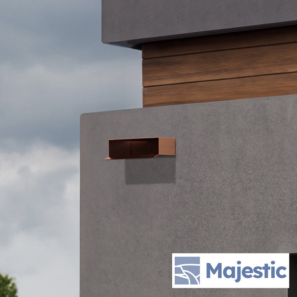 Eaton Overflow 8" Rectangle Parapet Roof Drainage Scupper - Copper