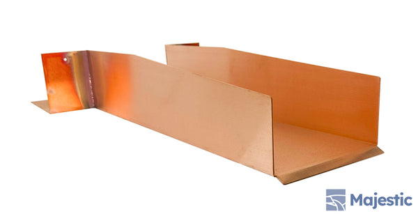 Rossi 6" Open Top Flat Roof Drainage Scupper - Copper