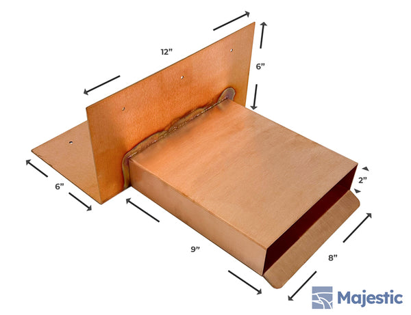 Eaton 2" x 8" Rectangular Roof Drainage Scupper - Copper