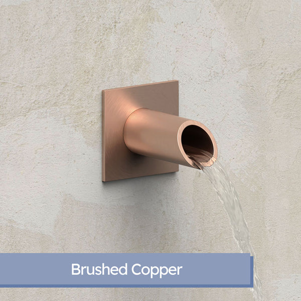 Bianca Copper Water Spout Scupper w/ Square BP - Majestic Water Spouts