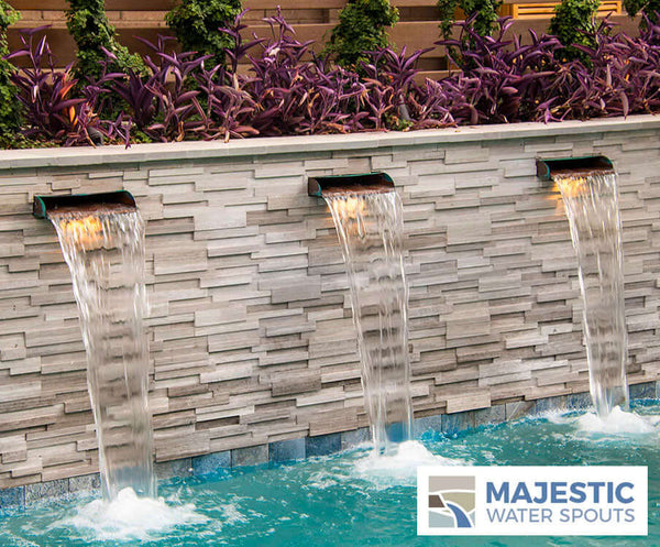 Picard 18" Cascading Scupper for Pool/Fountain - Copper