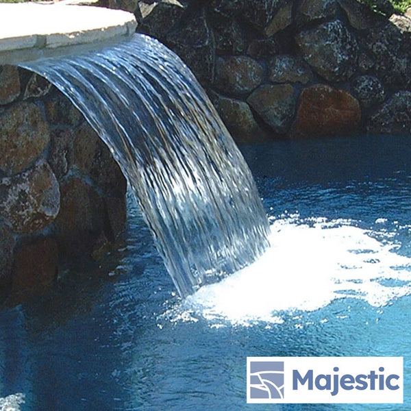 48" Curved Convex Sheer Descent Waterfall For Pools & Fountains - Gray