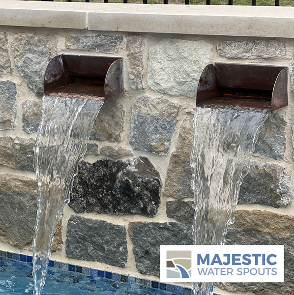 Picard 12" Cascading Pool Spillway Scupper - Copper