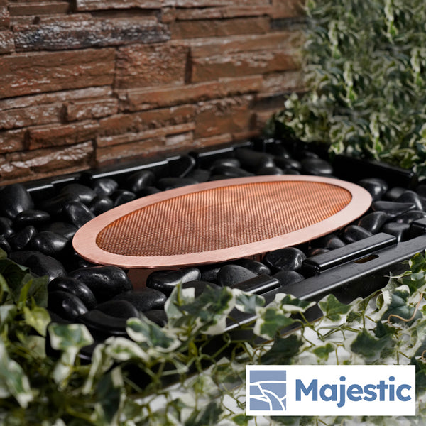 10" x 6" Oval Fountain Splash Guard Screen - Copper