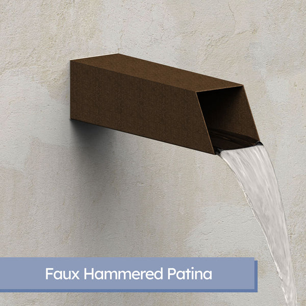Cecetto 4" Extended Box Water Spout/Scupper - Copper