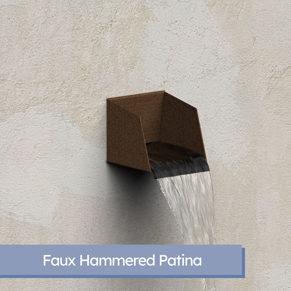 Nardo 4" Open Top Scupper for Pool or Fountain - Copper