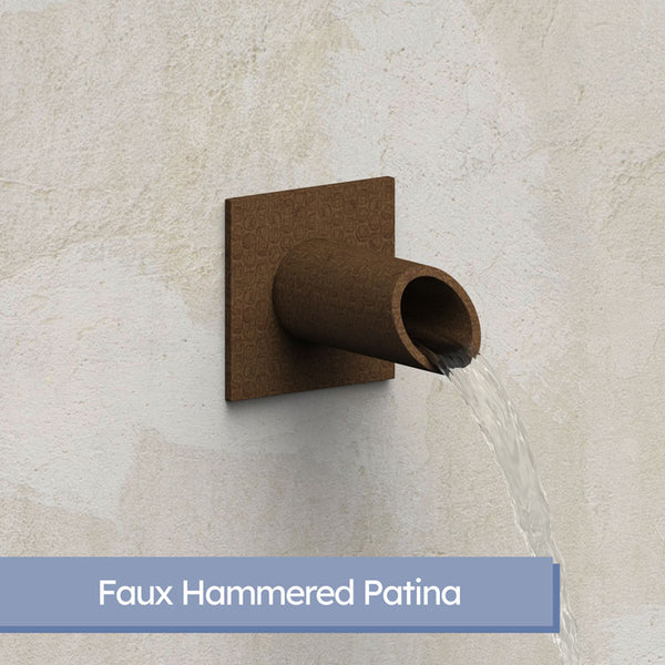 Bianca Copper Water Spout Scupper w/ Square BP - Majestic Water Spouts