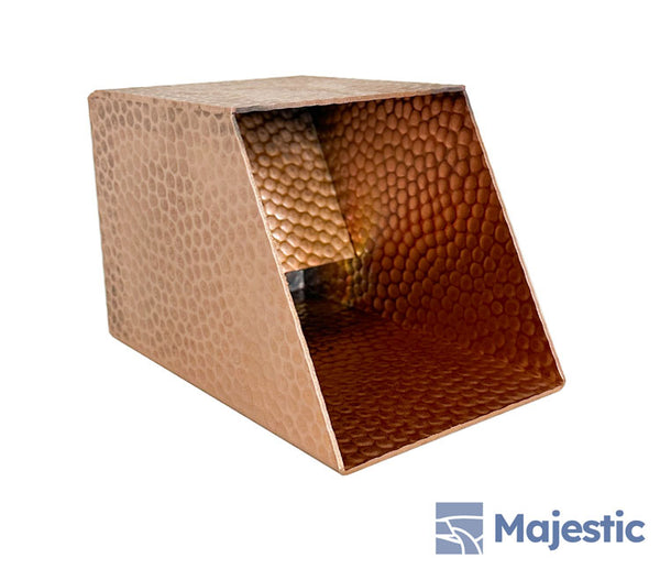 Cecetto 4" Square Fountain & Pool Spout Scupper - Hammered Copper