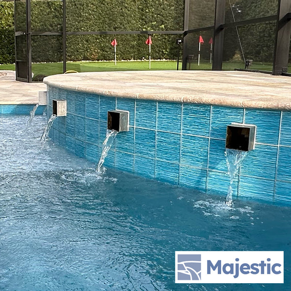 Hugo 6" Square Box Pool & Fountain Scupper - Stainless Steel