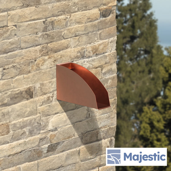 Johnstone 8" Flat Roof Through-Wall Drainage Scupper - Copper