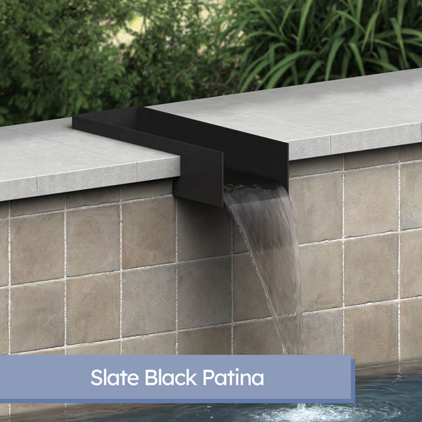 Block 6" Open Top Spillway for Fountains & Pools - Copper