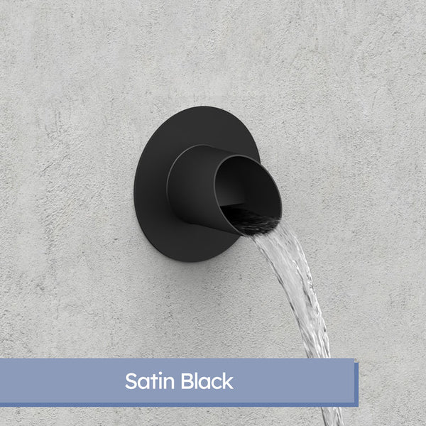 Waverly 3" Round Cannon Water Scupper Spout - Satin Black