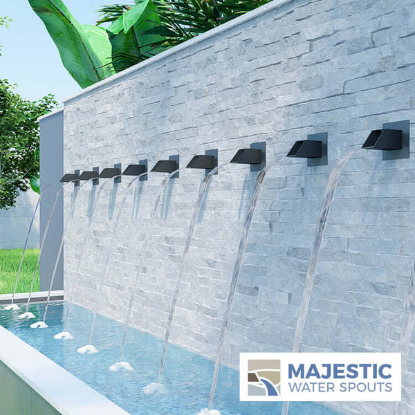 Gallant 2" Square Water Spout for Pools & Fountains - Stainless Steel