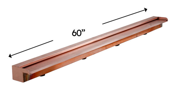 Nakano 60" Waterfall Spillway Scuppers for Pool Fountains - Copper
