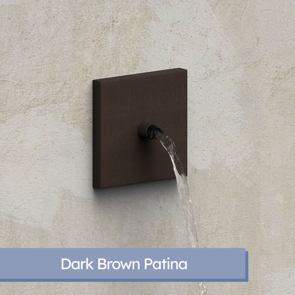 Clarke 6" Square Modern Fountain Emitter For Pools - Copper