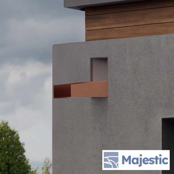 Rossi 6" Open Top Flat Roof Drainage Scupper - Copper