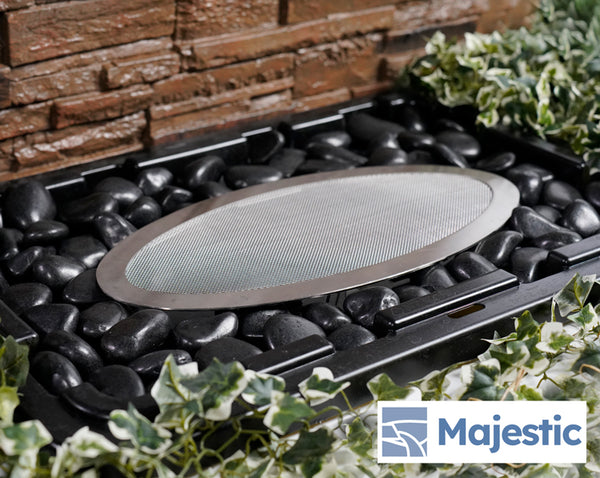 10" x 6" Oval Fountain Splash Guard - Stainless Steel