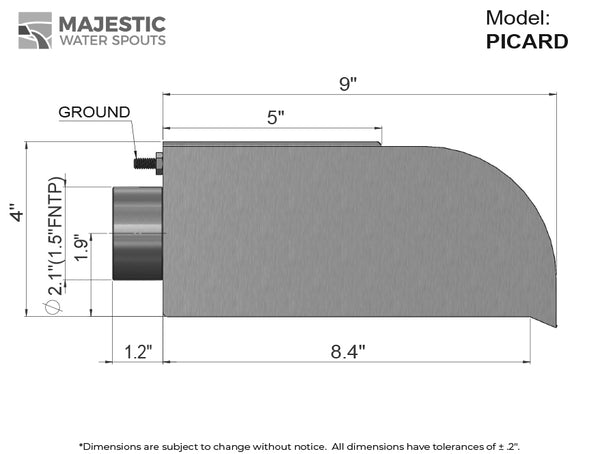 Picard 48" Cascading Waterfall Step Scupper - Stainless Steel