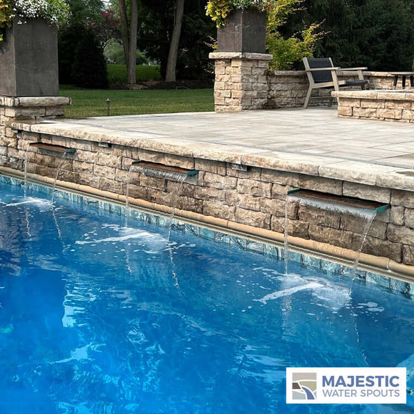 Zanardi 24" Open Top Waterfall Spillway Scupper - Copper