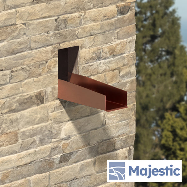 Rossi 6" Open Top Flat Roof Drainage Scupper - Copper