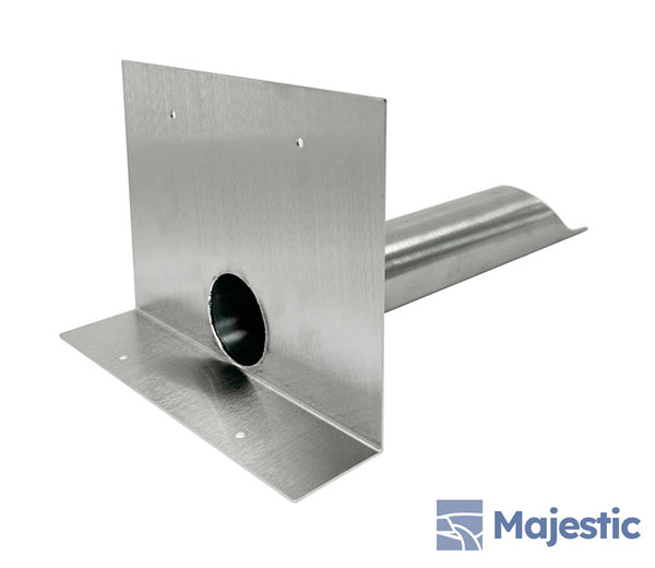 Waldorf 2" Round Cannon Flat/Parapet Roof Drainage Scupper - Stainless